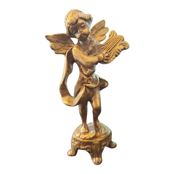 Art | Vintage Paradigm Exclusive Solid Brass Angel Playing Harp ...